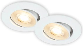 Brilo Vestavné LED svítidlo Besi, 4,8W, 420lm, 3000K, bílá, pr. 8 cm, 2 ks