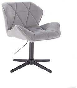 LuxuryForm DESIGN Otočná židle MILANO VELUR na černém kříži - světle šedá