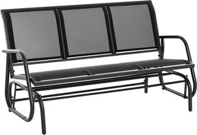 Závěsná lavice Outsunny pro 3 osoby s houpacím mechanismem, kovová zahradní houpačka, nosnost až 300 kg, zahradní nábytek pro zahradu a terasu, rozměr