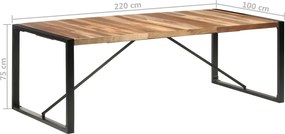 vidaXL Marketos Jídelní stůl 220 x 100 x 75 cm masivní dřevo