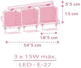 Dalber 64483 - Dětské stropní svítidlo LITTLE FRIENDS 3xE27/15W/230V