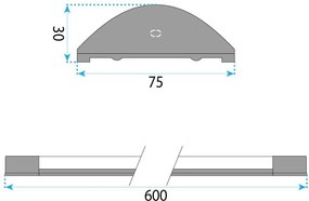 Toolight Toolight, JNH053-18N, lineární LED svítilna 60 cm, 18 W, 4000 K, bílá, OSW-56245
