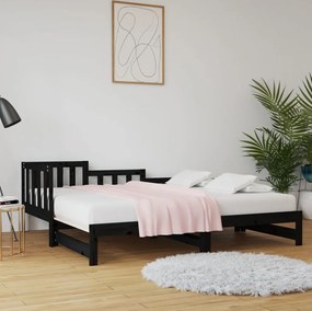 vidaXL Výsuvná postel 2x (80 x 200) cm masivní borovice [820738] Barva: Černá