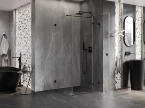 Mexen Lunar T výklopný sprchový kout pravý 120 x 120 cm, čiré sklo, černá matná, 834T-120-120-70-00-P