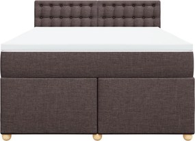 Box spring postel s matrací tmavě hnědá 140x190 cm textil 3288992