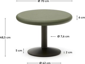 Kulatý zahradní konferenční stolek s betonovou deskou ø 70 cm Esilda – Kave Home