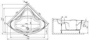 Scansani Wivea akrylátová vana Délka vany: 125cm