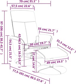 vidaXL Masážní polohovací křeslo s podnožkou textil [356543] Barva: Černá