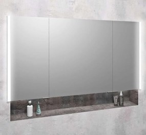 Sapho Integra - Zápustná zrcadlová skříňka s LED osvětlením, 126x70 cm, zrcadlo/titan alu IN125