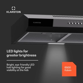 Klarstein Contempo 60, digestoř, 60 cm, podskříňková, 200 m³/h, LED, akryl, nerezavějící ocel