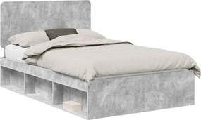 Rám postele s čelo Beton 120 x 190 cm Masivní borové dřevo 3412518