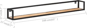 Nástěnné police 2 ks 160 cm masivní akáciové dřevo 320678