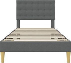 Rám postele s čelo Tmavě šedá 90 x 190 cm Textil 3414684