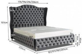 Luxusní čalouněná postel VENICE 200x200 cm Monolith 1