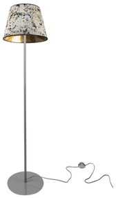 Podlahová lampa WERONA, 1x textilní stínítko se vzorem (výběr ze 6 barev), (výběr ze 3 barev konstrukce), S