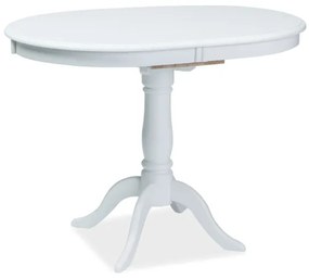Rozkládací jídelní stůl 100-129 cm Dani (bílá + bílá) (pro 4 až 6 osob). 1050093