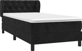 Box spring postel s matrací černá 80 x 200 cm samet 3127639
