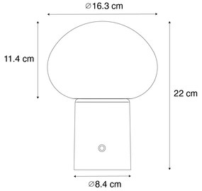 Sada 2 dobíjecích LED stolních lamp hříbek černý - Louise