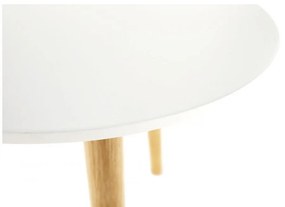Tempo Kondela Kulatý odkládací stolek PAMINO, bílá/přírodní,
