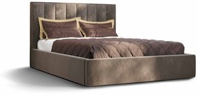 Manželská postel 160 cm Ocie (hnědá) (s roštem a úložným prostorem). 1047115