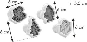 TESCOMA Vykrajovátka s razítkem DELÍCIA, 4 ks, Vánoce