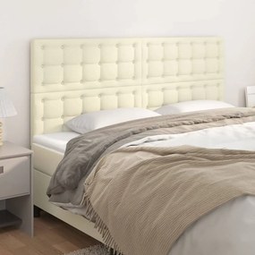 Čelo postele krémové 200x5x118/128 cm umělá kůže 3116442
