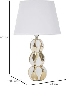 Bílá/ve zlaté barvě keramická stolní lampa s textilním stínidlem (výška 46 cm) Glam Balls – Mauro Ferretti