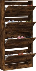 Botník se 4 výklopnými zásuvkami kouřový dub 80 x 21 x 163,5 cm 3214368