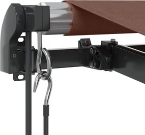 Automatická zatahovací markýza s LED světly hnědá 400 x 350 cm 3215406