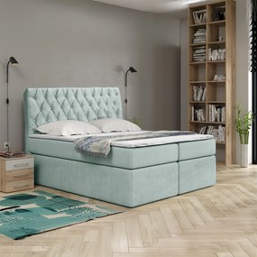 Eka Kontinentální čalouněná postel Luxurious - Cassablanca (90x200 cm) Barva látky Trinity: Černá (Trinity 2316)