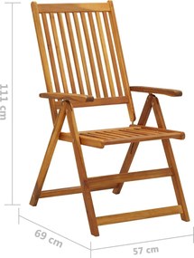 vidaXL Skládací zahradní židle 8 ks masivní akáciové dřevo [3075053]