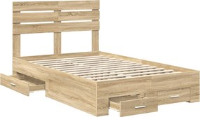 Rám postele s čelo Sonoma dub 135 x 190 cm Kompozitní dřevo 3411653