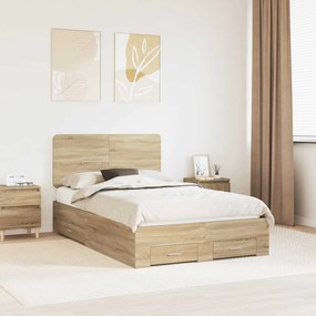 Rám postele s čelo Sonoma dub 120 x 200 cm Kompozitní dřevo 3412803