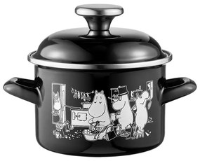 Hrnec Moomins in the Kitchen 1,5l, černo-bílý