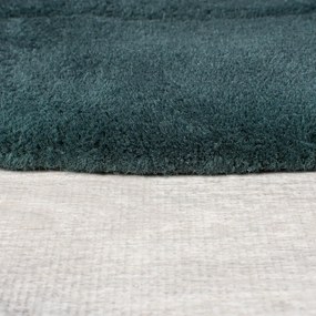 Zelenomodrý ručně tkaný vlněný kulatý koberec ø 160 cm Shard Teal – Flair Rugs
