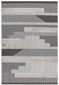 Tribeca Design Kusový koberec Mola Black/Grey Geometric Rozměry: 80x150 cm