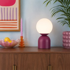Stolní lampa Hotel Chic fialová s opálovým sklem - Pallon Trend
