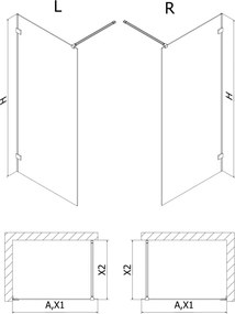 Mexen Lunar sprchová stěna Walk-in levá 150 x 200 cm, transparentní 8 mm, chrom - 830-150-000-01-00-L