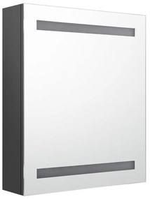 vidaXL LED koupelnová skříňka se zrcadlem šedá 50 x 14 x 60 cm