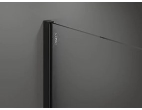Mexen Kioto sprchová zástěna 090x200 cm 8 mm, černý profil, sklo čiré-námraza, 800-090-101-70-35