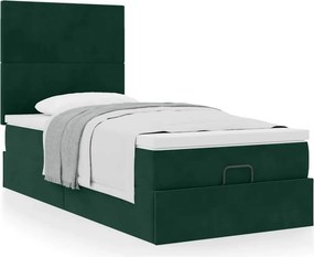 Osmanský rám postele s matracemi tmavě šedá 80x200cm samet 3313364