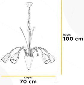ONLI - Lustr na řetězu ANTEA 5xE14/6W/230V