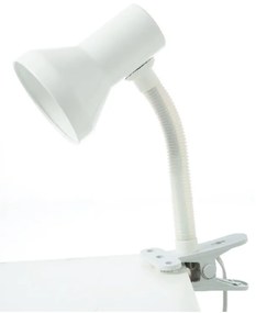 ACA DECOR Retro stolní lampa s klipem PAVLOVA, bílá barva