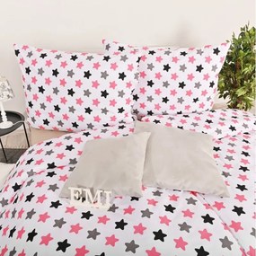 Povlečení dětské hvězdičky růžové EMI, Standardní set jednolůžko obsahuje 1x 140x200 + 1x 70x90