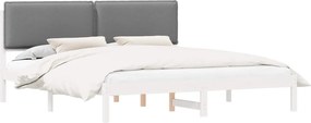 Rám postele s čalouněným čelem Světle šedá 200 x 200 cm 3405561