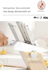 iPureHome 10-dílná sada kuchyňských nožů bílá se stojanem