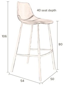 Sada 2 hnědých barových židlí Dutchbone Franky, výška 106 cm