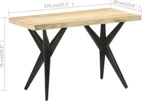 Jídelní stůl 120 x 60 x 76 cm masivní mangovníkové dřevo 323560