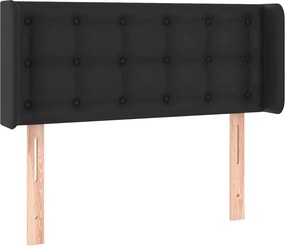 Čelo postele s LED černé 83 x 16 x 78/88 cm umělá kůže 3123308