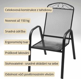 Vikio Zahradní kovové křeslo V120C černá